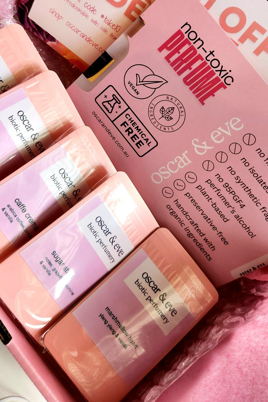 perfume sample box | 5x2ml – oscar & eve